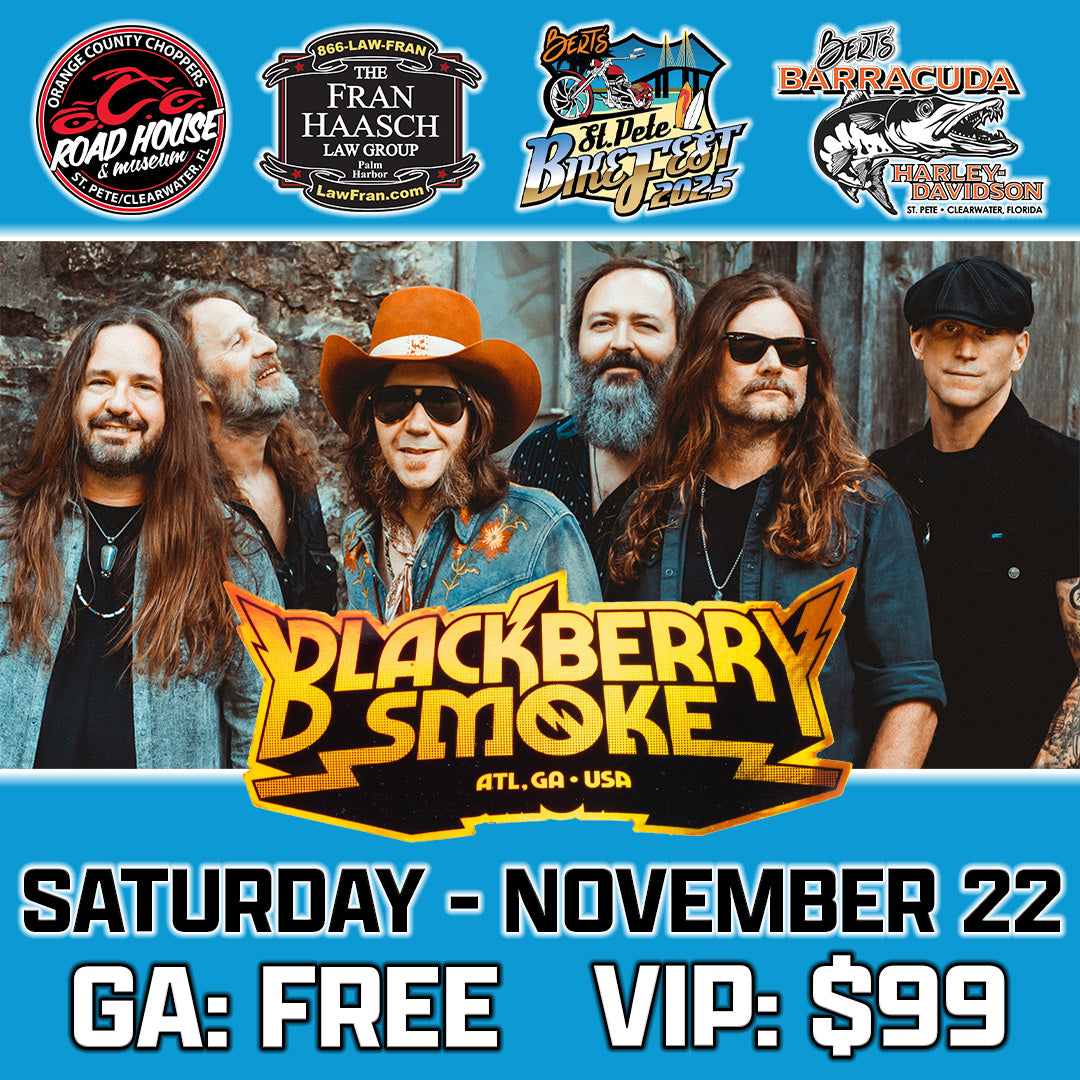 St. Pete BikeFest: Blackberry Smoke 11/22/25 – OCC Road House Nation